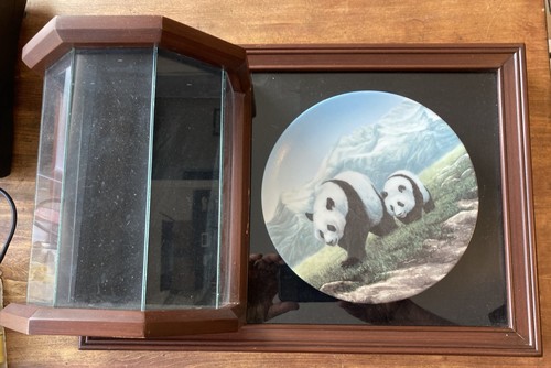 1991 Panda Plate #5699A "A Day of Exploring" + Panda Figurine + Wall Mt ...