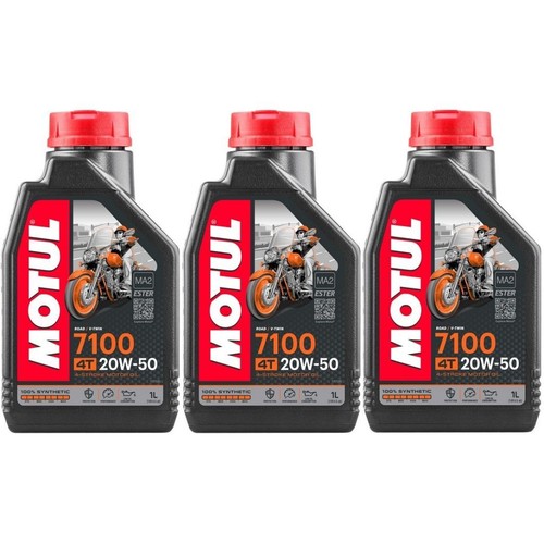 3 LITRI OLIO MOTORE 4T MOTUL 7100 20W50 MA2 100% SINTETICO HARLEY ...