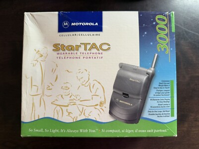 Vintage Motorola StarTAC 3000 Cellular Flip Phone CIB Works Manuals ...