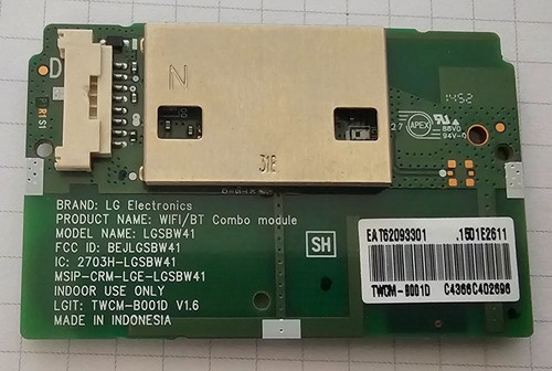 * LG TV - WIFI/BT Module Adapter LGSBW41 V1.6 Bluetooth Wifi Combo ...