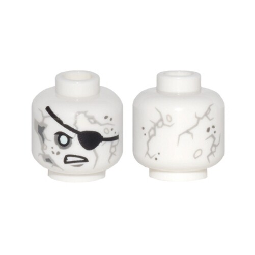 LEGO - Minifig, Head Gray Cracks & Spots, Eyepatch, White Eye & Crooked ...