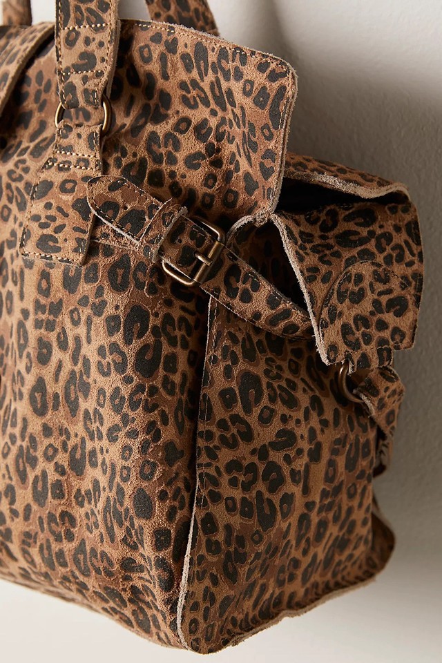 Free People Wild Thing leather Leopard Tote | eBay