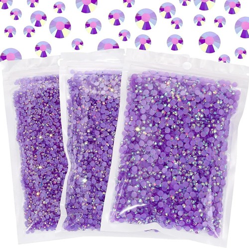 25000Pcs Purple AB Rhinestones for Bedazzling Kit, 3-5mm Resin Flatback ...