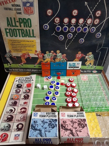 Vintage 1967 NFL All-Pro Football Board Game–COMPLETE-Game In Great ...