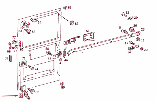 MB SPRINTER 903 Sliding Door Right Bottom Bracket A9017600128 NEW ...