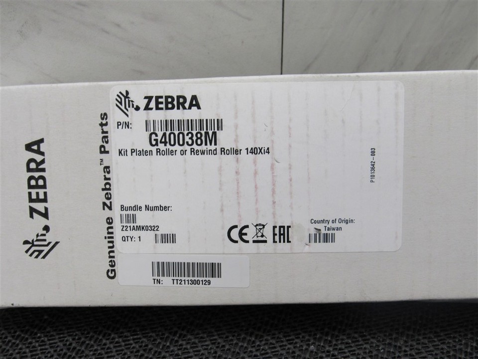 NEW in Box GENUINE Zebra Platen Roller or Rewind Roller 140Xi4 P/N ...