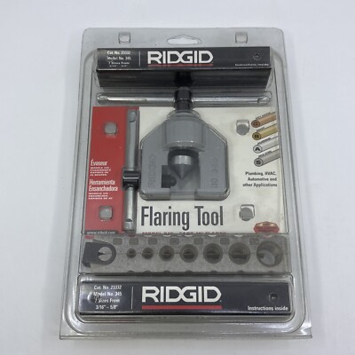 Ridgid Model No. 345 Screw Type Fast 45* Flaring Tool Cat No. 23332 3/ ...