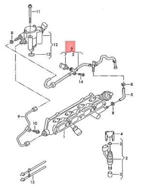 Genuine VW SKODA SEAT Eos Golf Cabriolet R32 Plus Fuel Hose 03C133723CJ ...