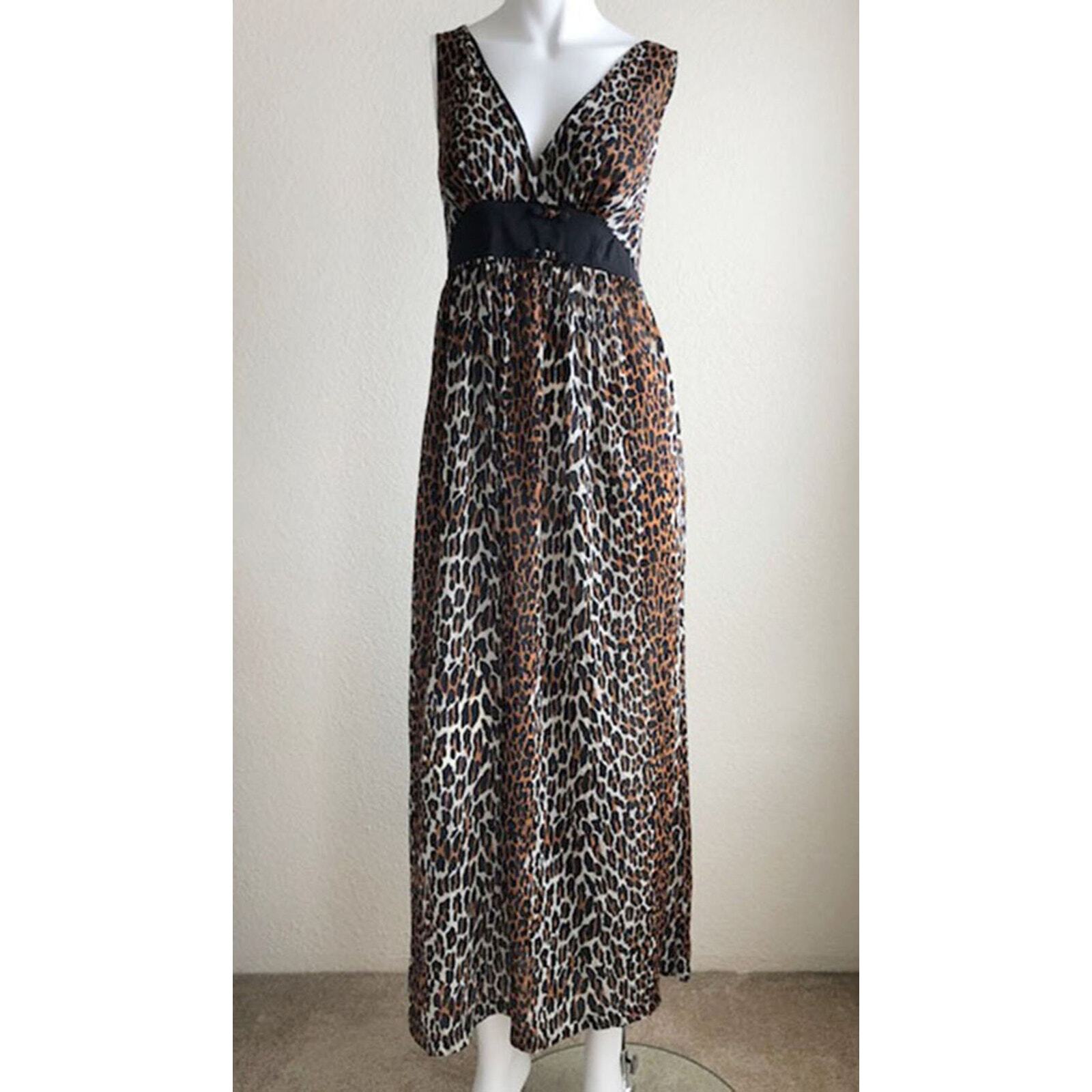 Vintage 60s Sheer Safari Leopard Animal Print Lingeri… - Gem
