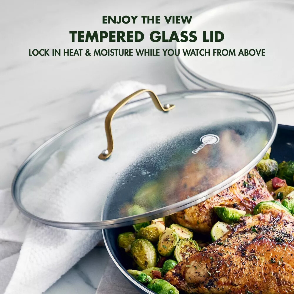 GreenPan Studio 12" Ceramic Nonstick Covered Aluminum Fry pan Black ...