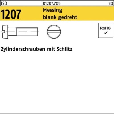 100er PACK(Stk) 001207700040010010 Zylinderschraube ISO 1207 m.Schlitz ...