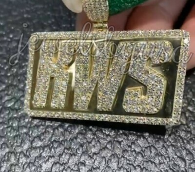 2.5 Ct Men's 100% Natural Moissanite KWS Custom Letter Charm Pendant ...