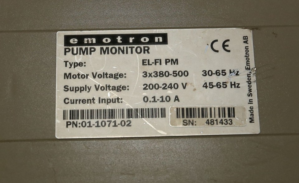 EMOTRON EL-FI PM PUMP MONITOR | eBay