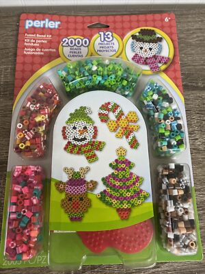Perler Christmas Ornament Fused Bead Kit 2000 Pieces 13 Projects Candy ...