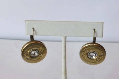 Browning 12 Ga Shotgun Shell Earrings French Lever Backs Swarovski Trap ...