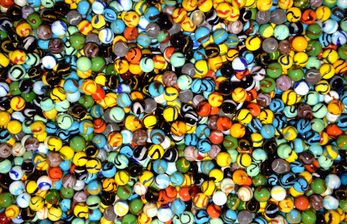 Lot of 50 Bright Vacor Mixed Swirl Colors toy Marbles Size .625" =5/8 ...