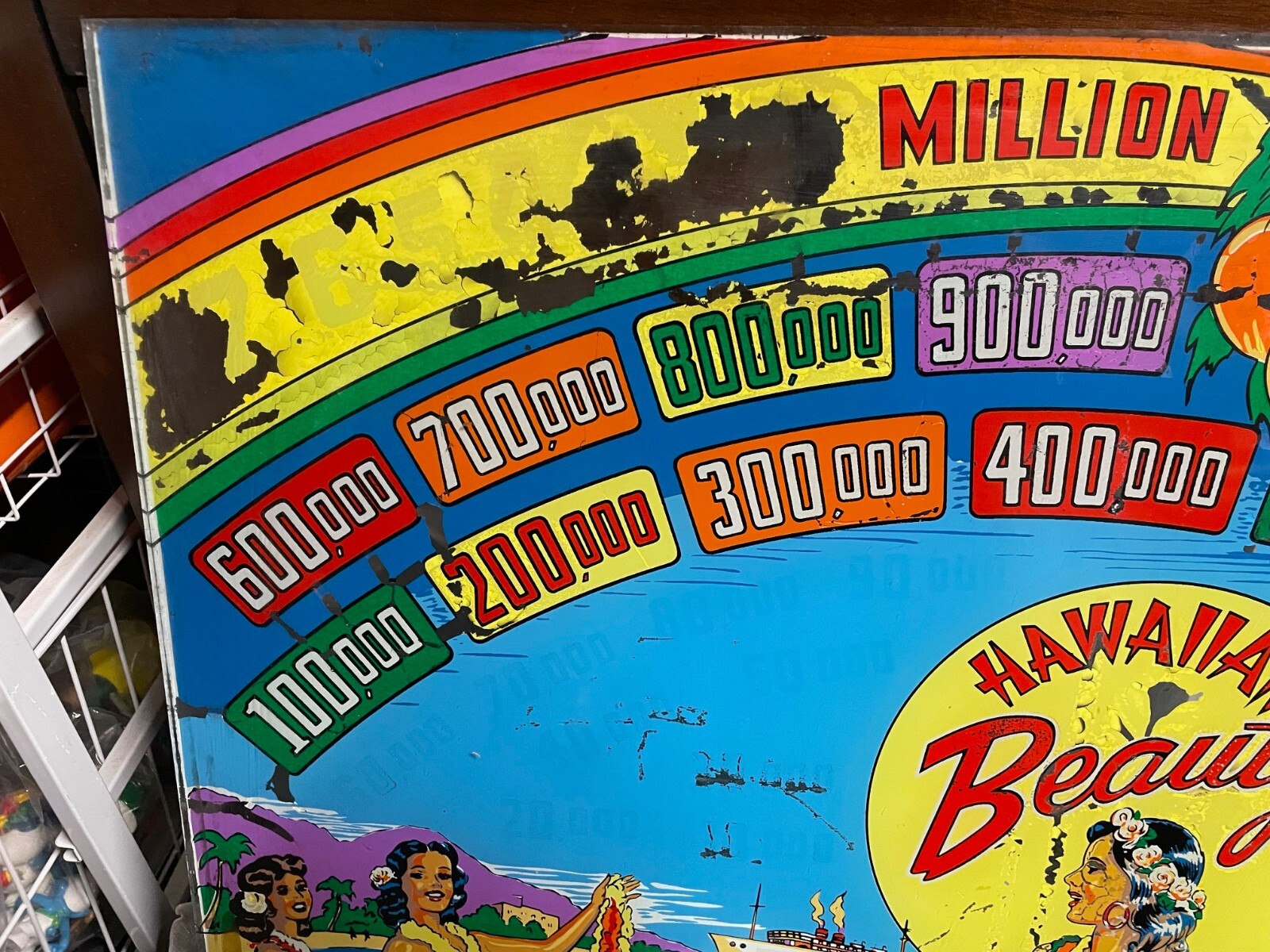 Vintage Gottlieb Hawaiian Beauty 1954 Pinball Back Glass Backboard | eBay