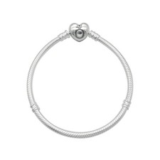 Authentic PANDORA #580719-21 Rose Heart Clasp Bracelet Size 21cm for ...