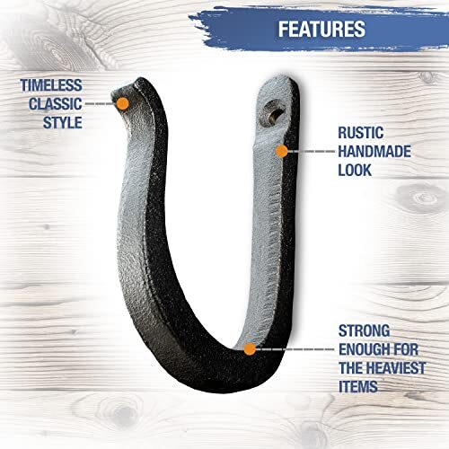 Railroad Spike Cast Iron Hooks 10 Pack Handmade Blacksmith Wall Mounted Farmho | eBay