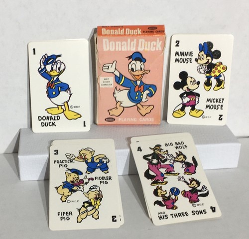 VTG 1965 Walt Disney's Donald Duck Card Game 40 Cards Rough Box ...