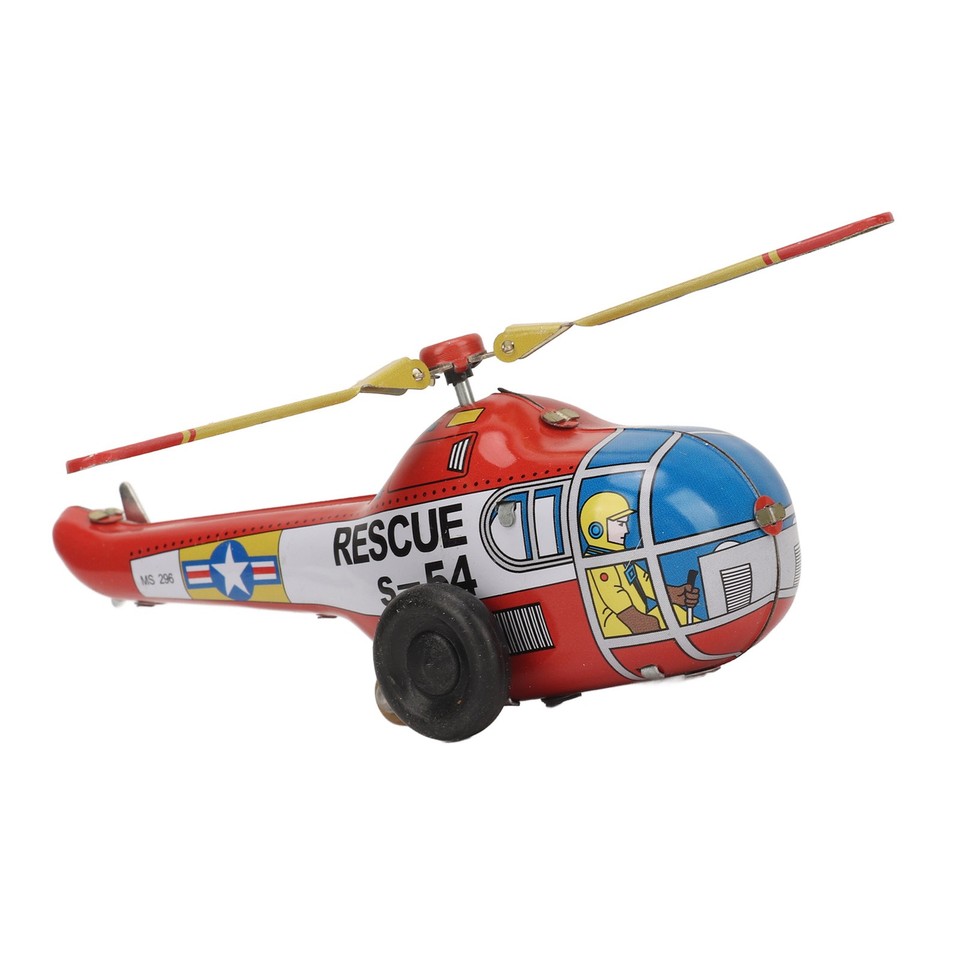 Helicopter Clockwork Toy Metal Iron Vintage Winding Clockwork Plane Toy ...