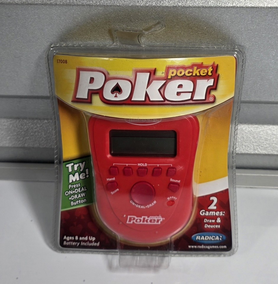Radica Pocket Poker Electronic Handheld Game Draw & Deuces Wild NEW ...