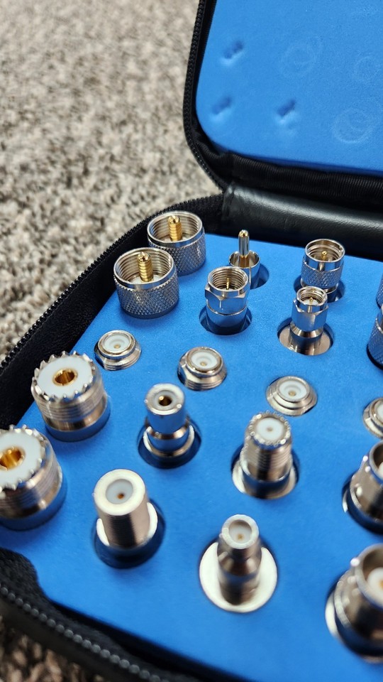 30Pc Universal RF Coax Adapter Kit Coaxial Connector N TNC BNC SMA UHF ...