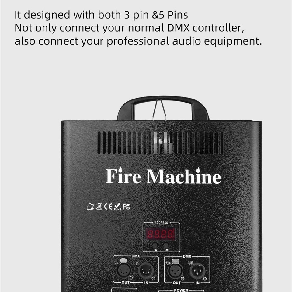 MOKA Fire Machine 3 Head DMX Flame Projector Stage Flame Thrower Jet 1 ...