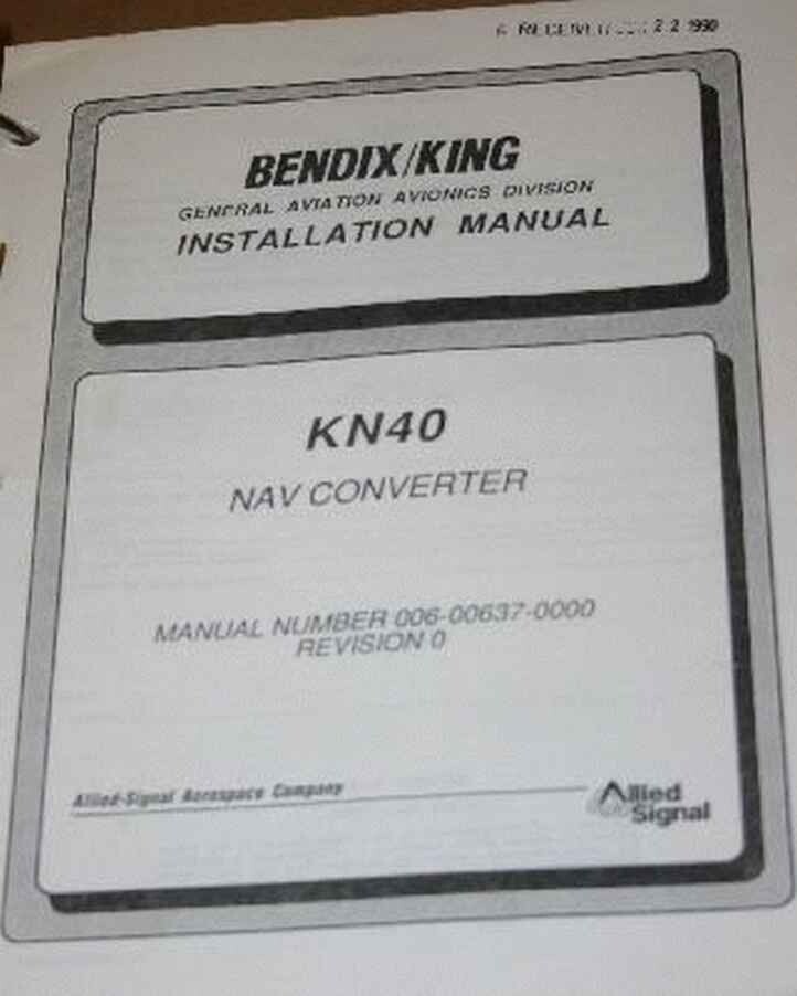 Bendix King KN40 NAV Converter Install Installation manual KN-40 | eBay