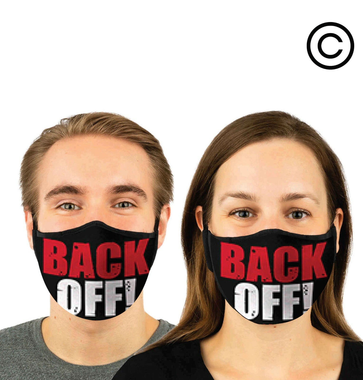 BACK OFF couples matching face masks -face mask ( 2 pcs ) couple match ...