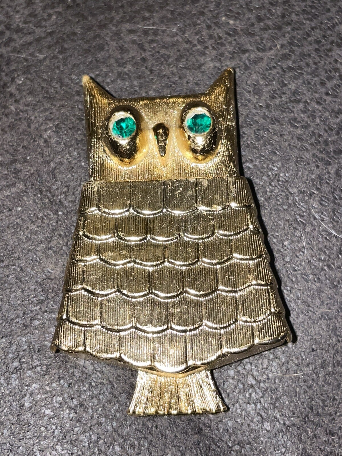 Vintage 1969 MCM Avon Owl Brooch Sachet Pin - Gem