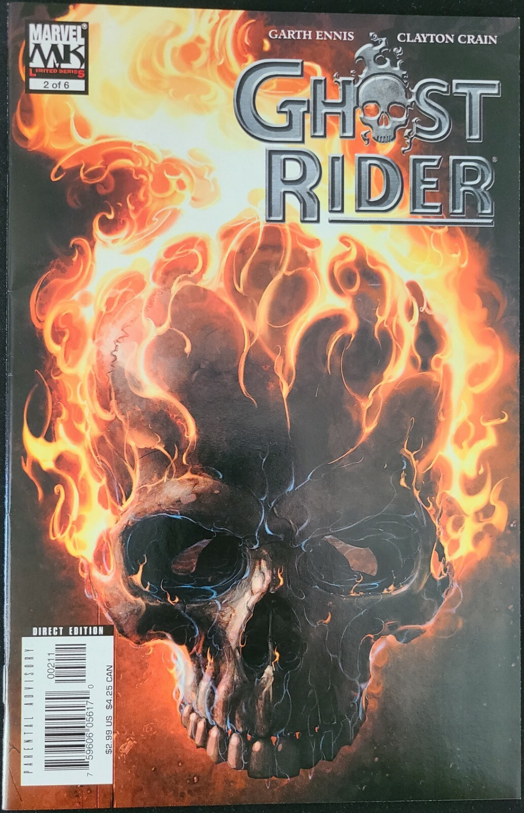 Marvel Comics GHOST RIDER #2 (Dec 2005) Garth Ennis Clayton Crain | eBay