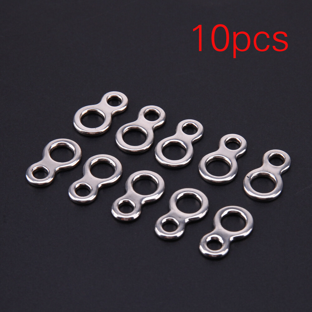 10pcs Fishing Butterfly Jigging Stainless Steel Figure 8 Solid Ring Assist | eBay
