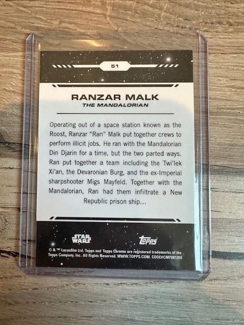 2024 Topps Chrome Star Wars Blue Blaster Pulsar Refractor Ranzar Malk ...