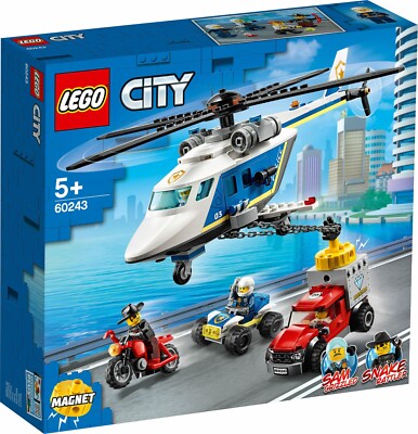60243 POLICE HELICOPTER CHASE city town lego legos set sealed atv ...