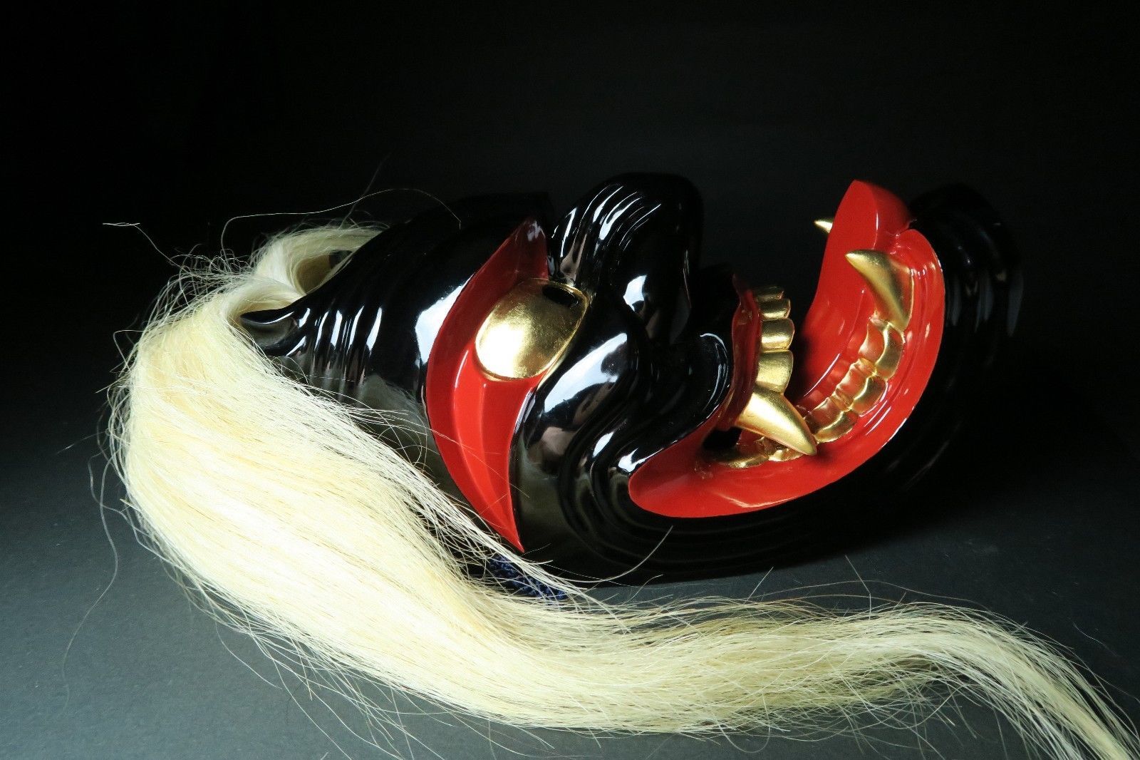Master Craftsmanship! Japanese Wooden BURYU ONI Mask Japan Kagura Dance ...