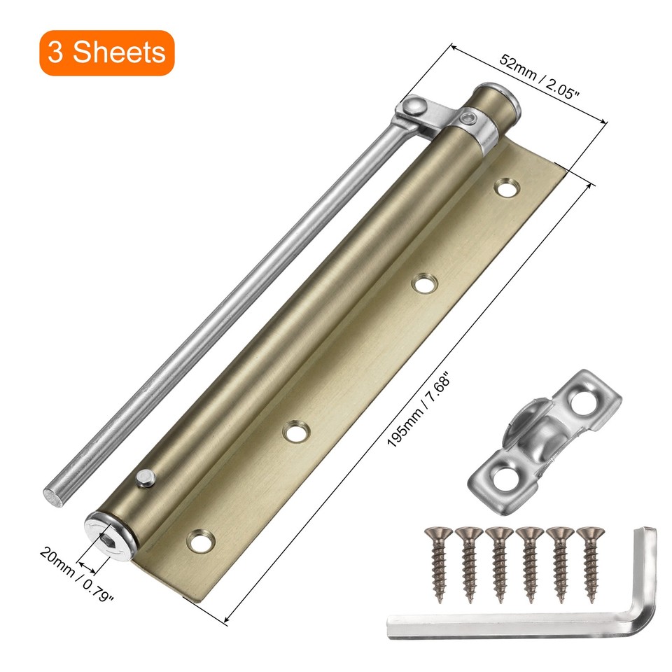 3 Pcs 195mm Stainless Steel Automatic Safety Spring Door Closer, Bronze ...