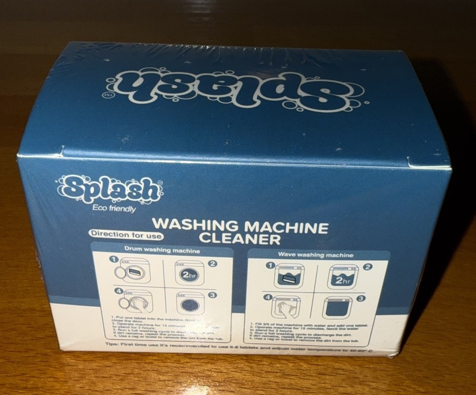 Splash Spotless Washing Machine Cleaner Deep All Washers NIP 6 Tablets ...