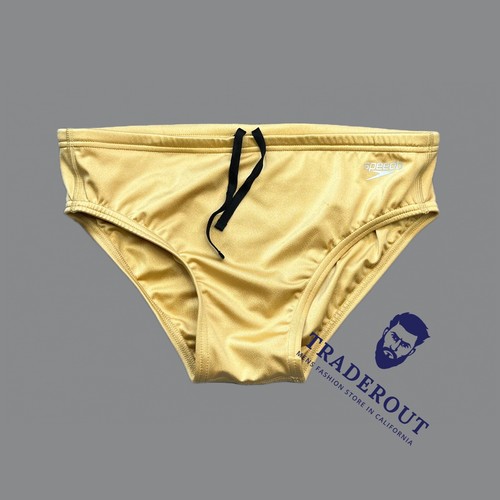 Speedo Men Gold solid one swim brief bikini Swimwear size 28 30 32 34 ...