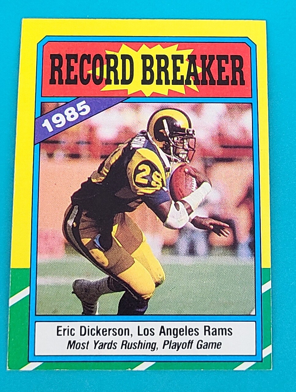 1986 Topps Record Breakers #2 Eric Dickerson Los Angeles Rams FOOTBALL ...