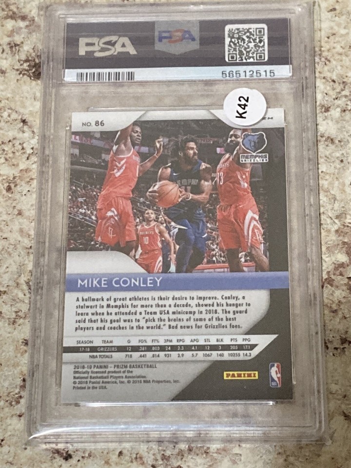 2018-19 Panini Prizm Mike Conley #86 Ruby Wave Prizm PSA 9 Utah Jazz | eBay