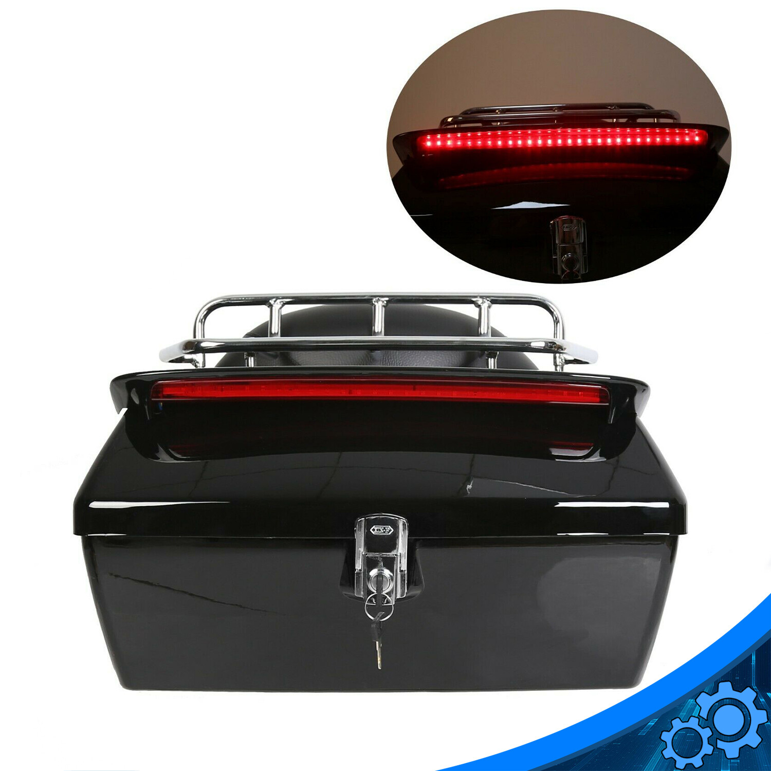 Trunk Luggage Tail Box W/TailLight Tour Pak Pack Backrest For Touring ...
