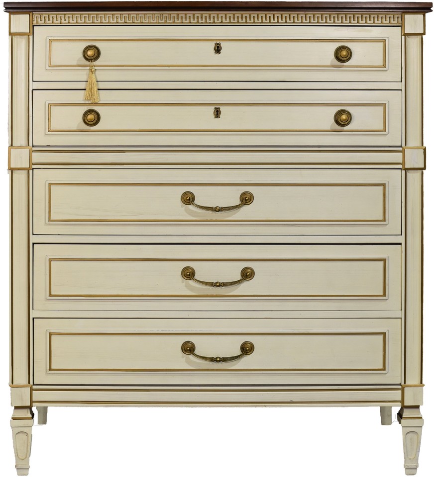 PAINT TO ORDER Vintage Transitional Highboy Dresser Gold Accents by ...