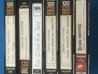 Lot of 6 VHS Tapes Containing 10 Classic John Wayne Movies | eBay
