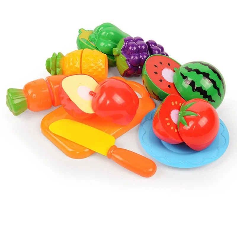 Children Toys Cutting Fruits and Vegetables Set for Kids Pretend Play ...
