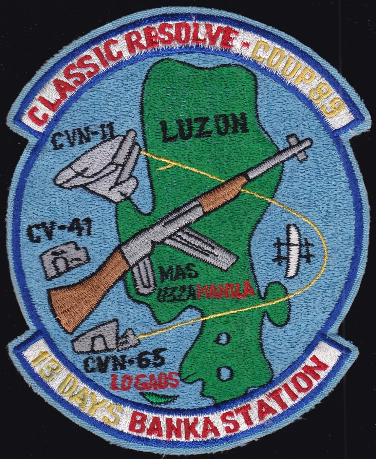 USN CVN-11 CV-41 CVN-65 Classic Resolve Philippine Coup 1989 Patch S-24 ...