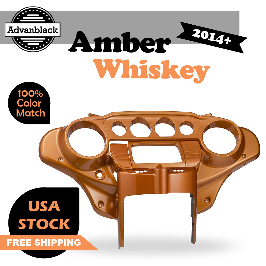 Advanblack Amber Whiskey Front Inner Batwing Fairing Kits For 14 ...