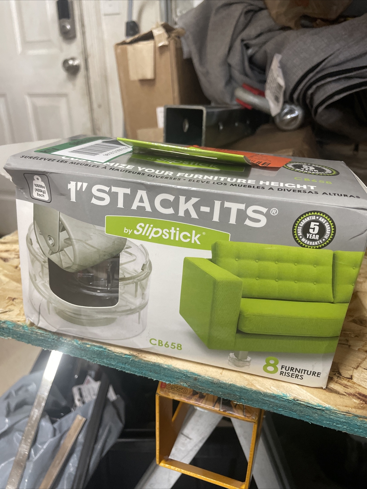 Slipstick CB658 STACKITS Clear Stackable Furniture Risers 8-pack for ...