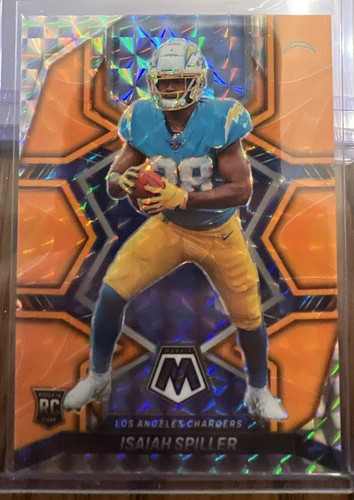 2022 Panini Mosaic Isaiah Spiller rookie card #310 Orange Reactive ...