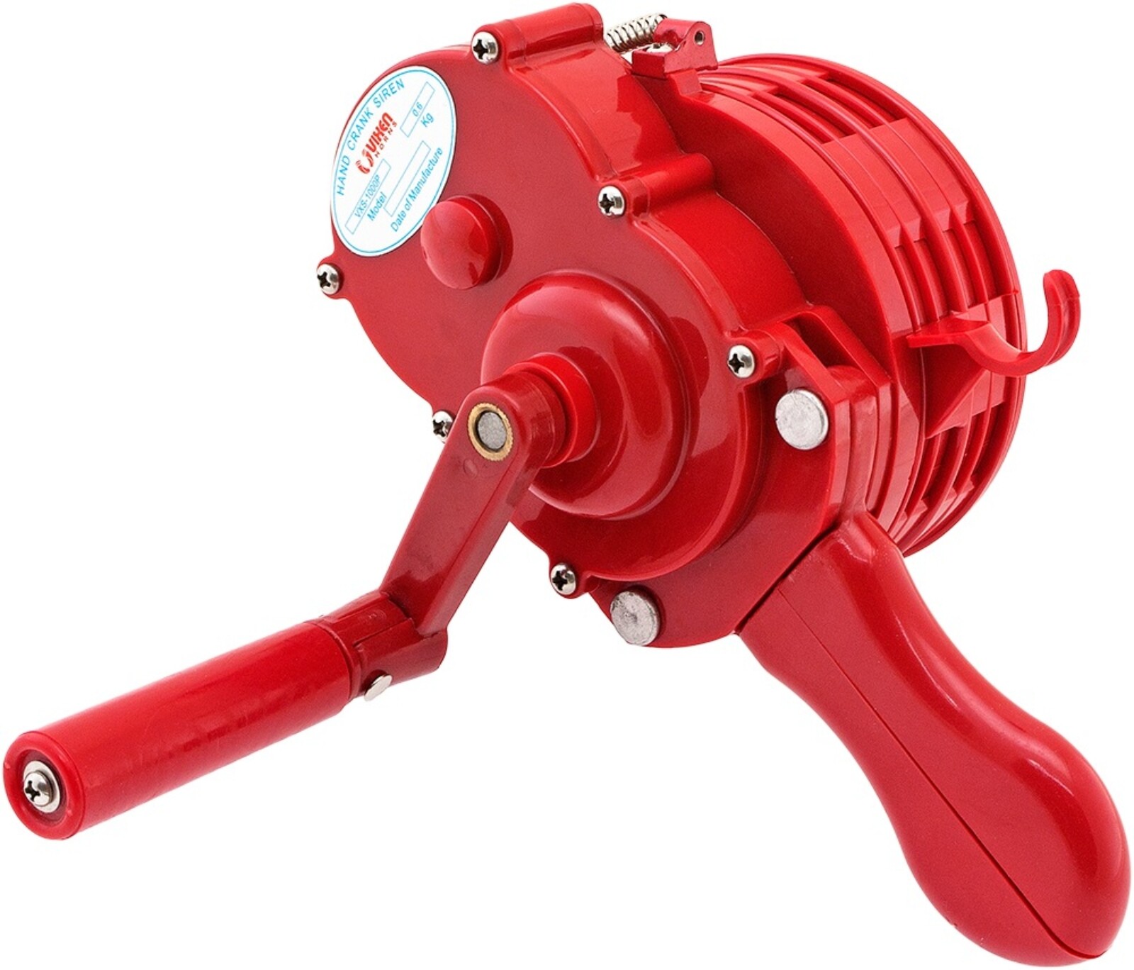 HANDHELD LOUD HAND CRANK MANUAL OPERATED AIR RAID ALARM PORTABLE SIREN ...